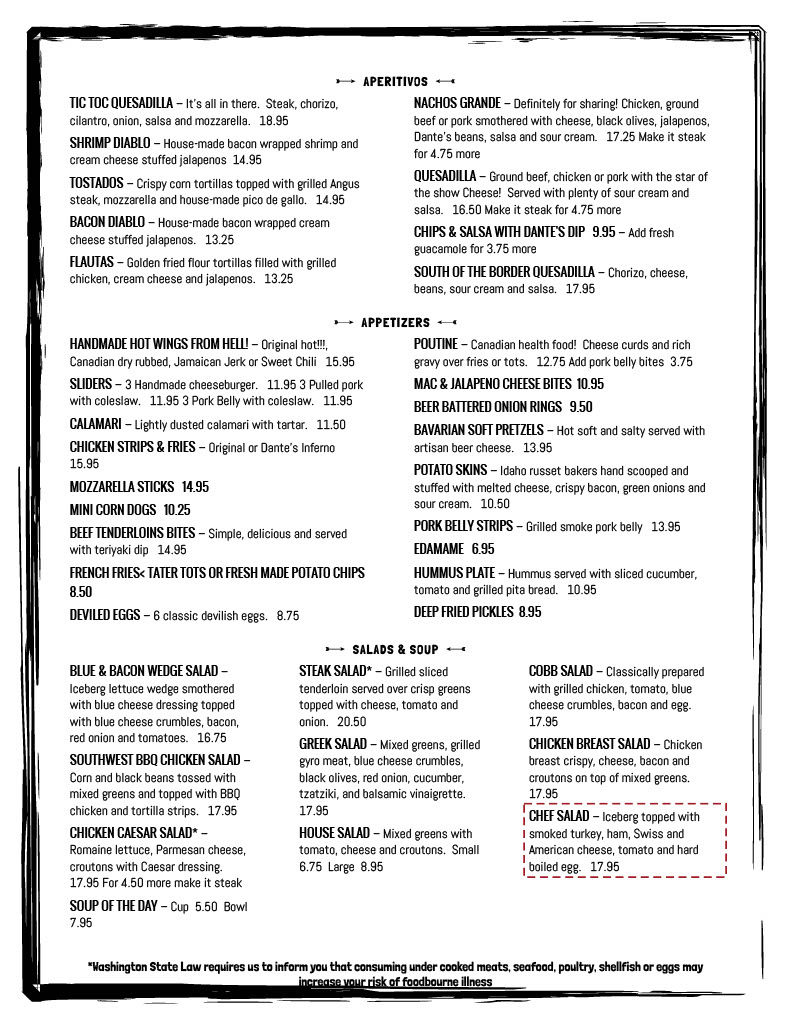 Menus | Joker Pub And Grill