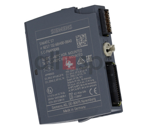 SIMATIC ET 200SP DIGITAL OUTPUT MODULE, 6ES7132-6BH00-0BA0 | Robotech ...