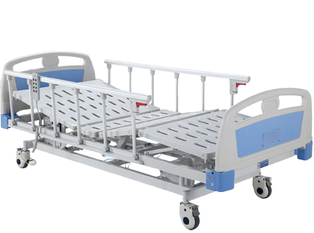 Five Function Electric ICU Bed With ABS Panel And Collapsible Railing ...