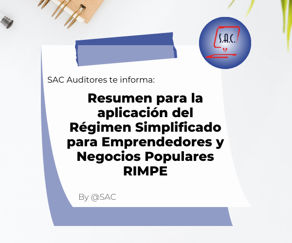 Resumen para la aplicación del Régimen Simplificado para Emprendedores ...