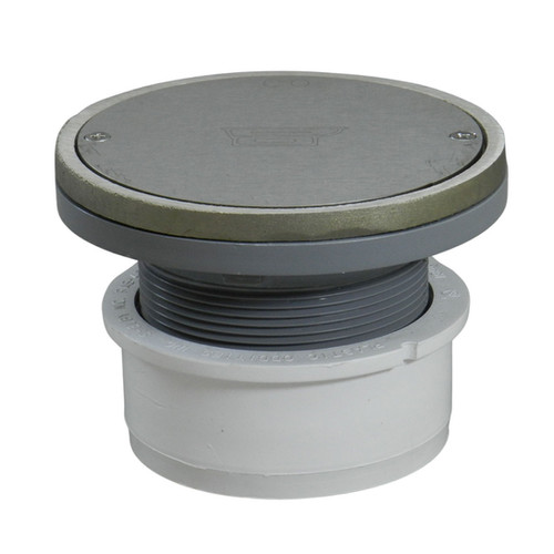 4" Inside Hub Fit Adjustable Cleanout with Scoriated Nickel Cover ...