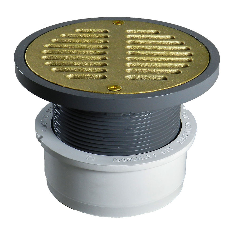 4" Inside Hub Fit Adjustable General Purpose Drain with 6" Cast Brass ...