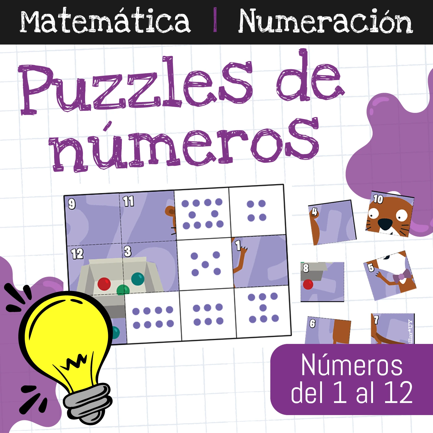 Puzzles de números - 1 al 12 | BrillarUY