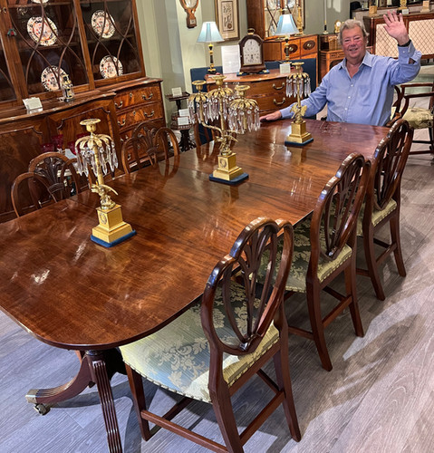 Antique early 19th century Regency period mahogany 2 pedestal dining ...