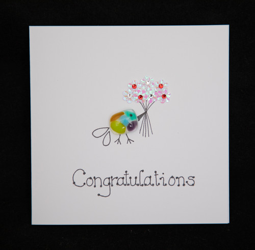 Customizable Congratulations Bird Greeting Card | blacknoir.co.uk
