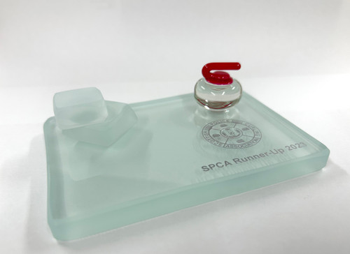 Single Curling Stone White Ice Block | blacknoir glass