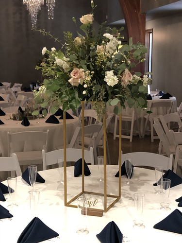 Tall Gold Rectangle Stand | Spruce St Rentals