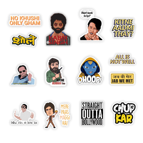 Bollywood Sticker Set | Pack Of 14 | Stickerfever.in