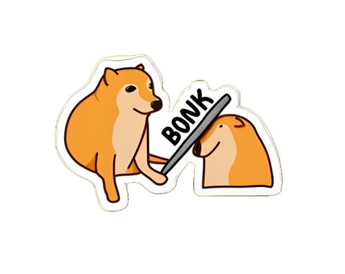 Bonk Meme Sticker | Stickerfever.in