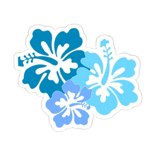 Blue Hibiscus Sticker | Stickerfever.in
