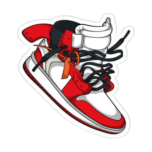 Off-White x Air Jordan 1 Sticker | Stickerfever.in