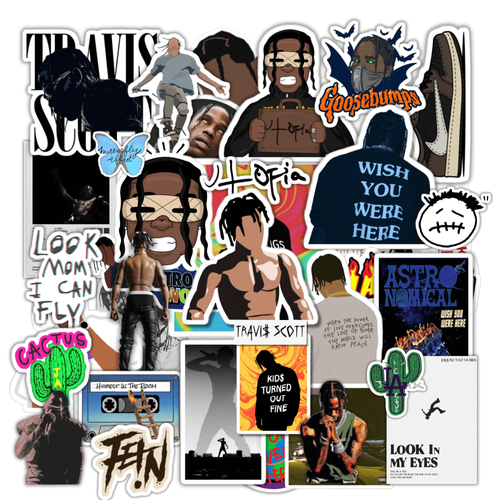 Travis Scott Sticker Set | Pack Of 50 | Stickerfever.in