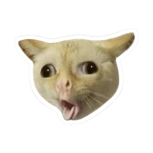 Coughing Cat Meme Sticker | Stickerfever.in
