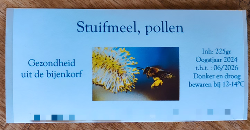 Voorbeeld etiket op maat: pollen | Luxelissa