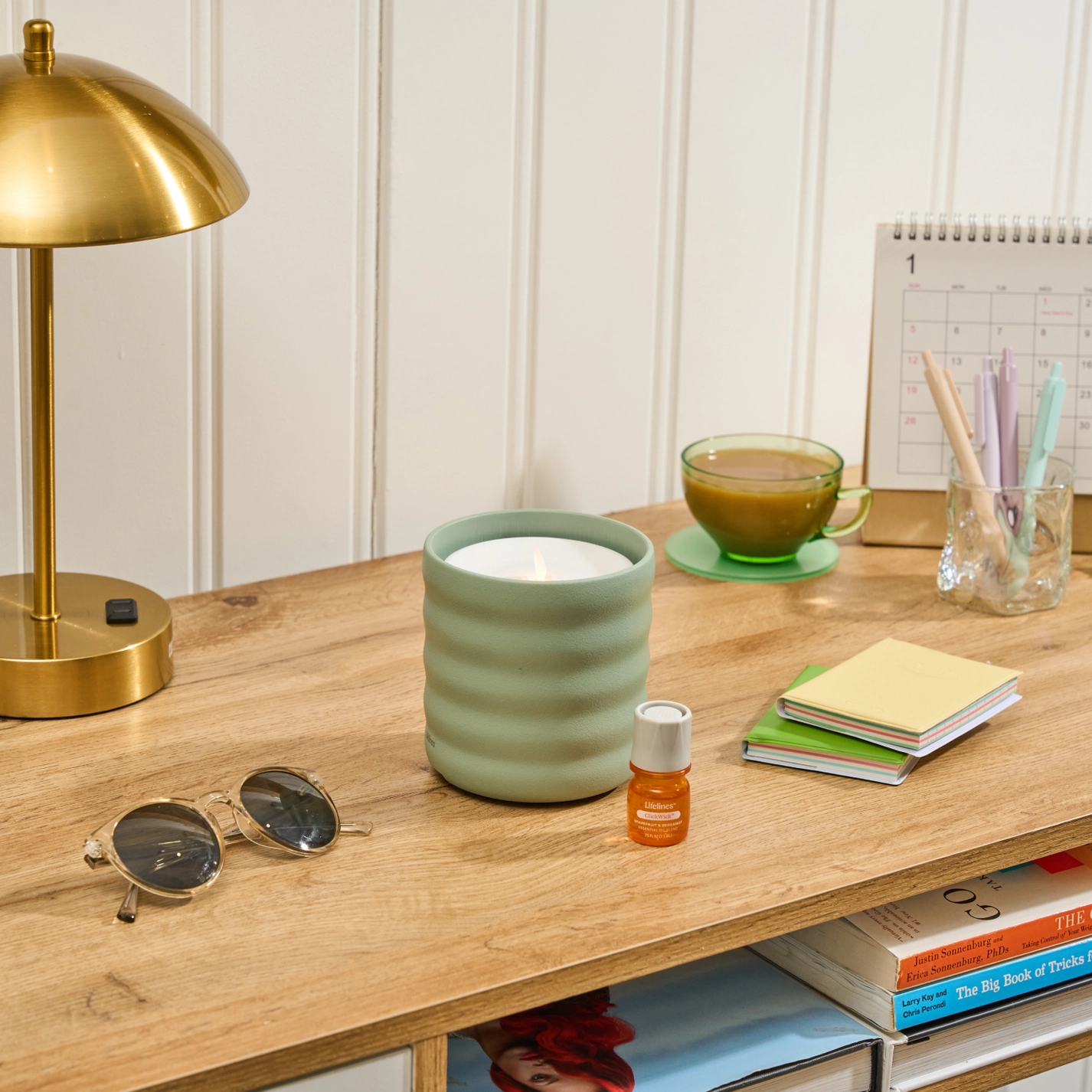 Lifelines Flameless Candle Diffuser- Bubble Green | rebecca-collection