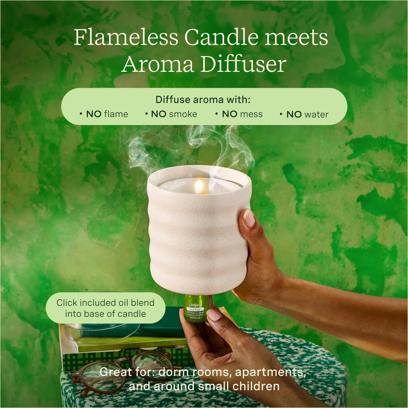 Lifelines Flameless Candle Diffuser - Bubble (Cream) | rebecca-collection