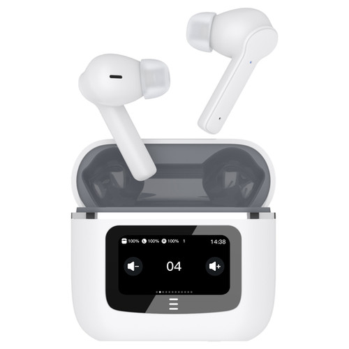 Wireless Earphones with LCD Screen - White | EKO