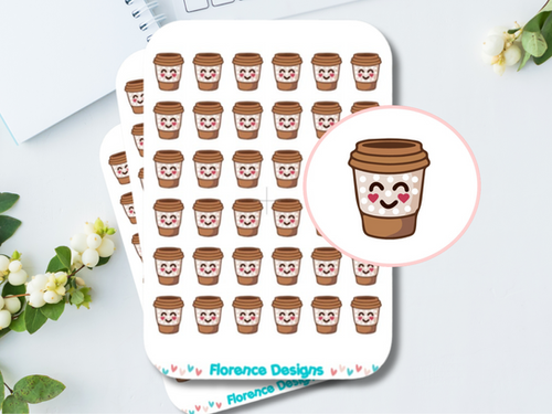 Coffee cup sheet, Planner stickers, journals, calendars | Florence Designs