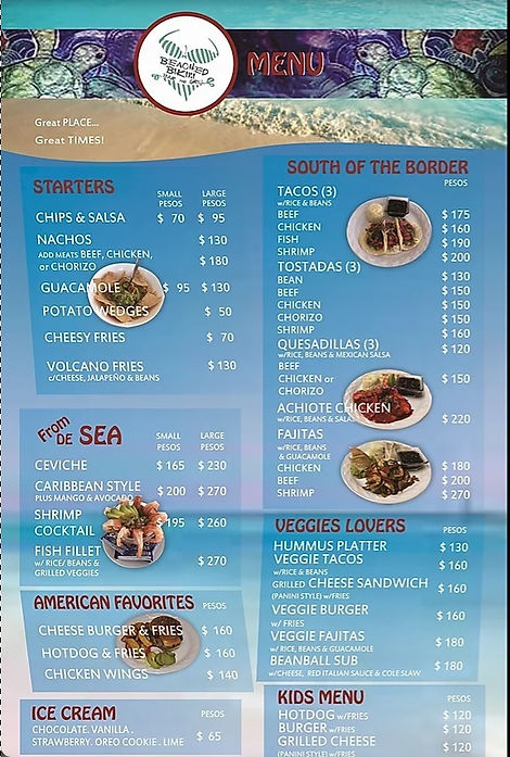 Menu | Beached Bikini Bar