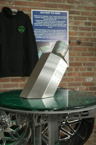 Brushed Stainless Steel 5″ inlet to 8″ standard tip | Custom Metal Shapes