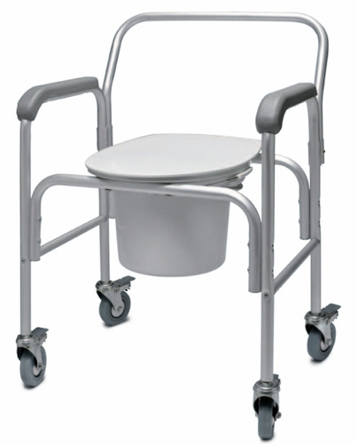 Inodoro portatil en aluminio con ruedas | Diabe-Care Supplies