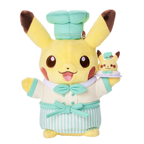Pokemon Sweets Cafe Pikachu with Green Apron Plushie | NYC Plushie Shop