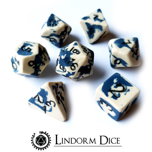 Crit Hit Ceramic dice - Stonewash shore | LindormDice