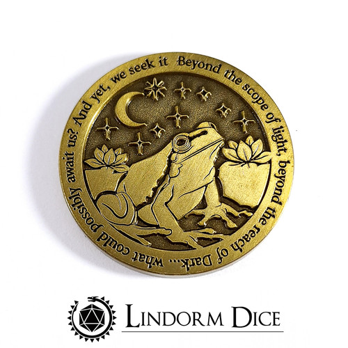Frog and cauldron coin - antique bronze plating | LindormDice