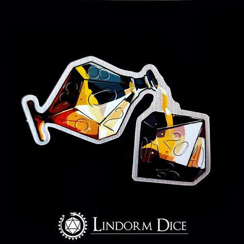 D10 and D% potion / drink - brushed metal sticker | LindormDice