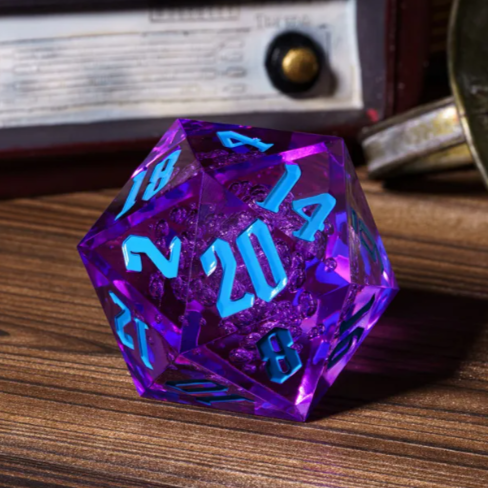 Giant acrylic D20 (55 mm) - Purple | LindormDice