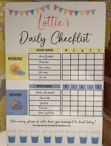 Daily Checklist Wipeable Board | Mark Your Moments