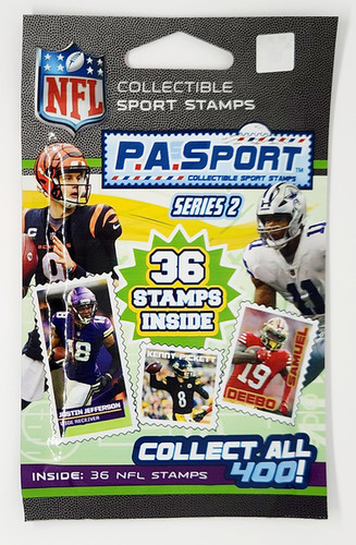2023 P.A. Sport - Collectible Sport Stamps Series 2 NFL 36-Count Stamp Pack | Under Stadium Lights
