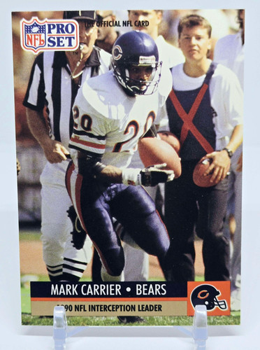 Mark Carrier 1991 NFL Pro Set Football '90 NFL Interception Leader Card ...