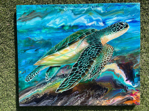 Rising Tides • Original • Turtle Painting | Spencer Sinner Art