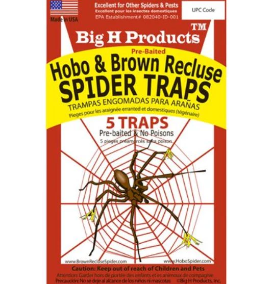 Big H Hobo & Brown Recluse Spider Traps, 5 Traps | rockin-e