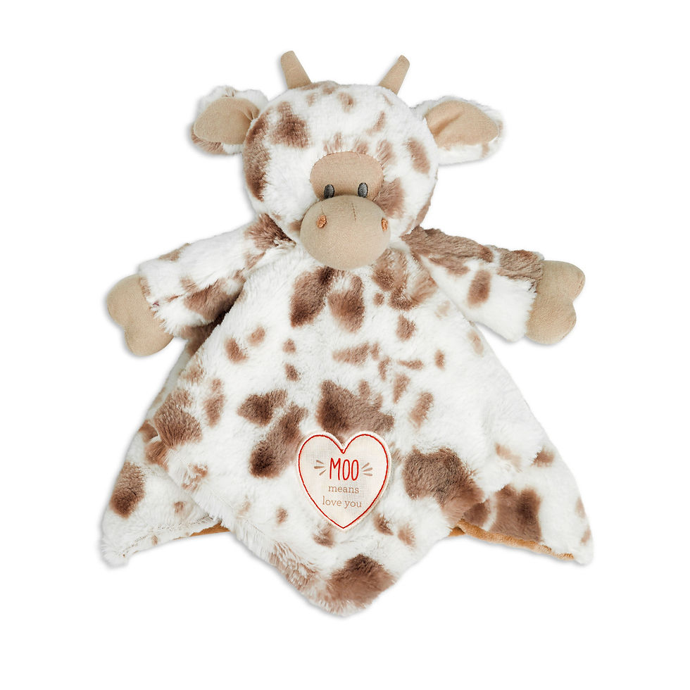 DEMDACO Barnyard Rattle Blankie - Cow | rockin-e
