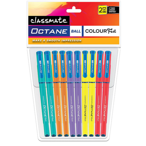 Classmate Octane Ball Pens | Pack of 1 Pen | Colour Fest- Blue Ball ...