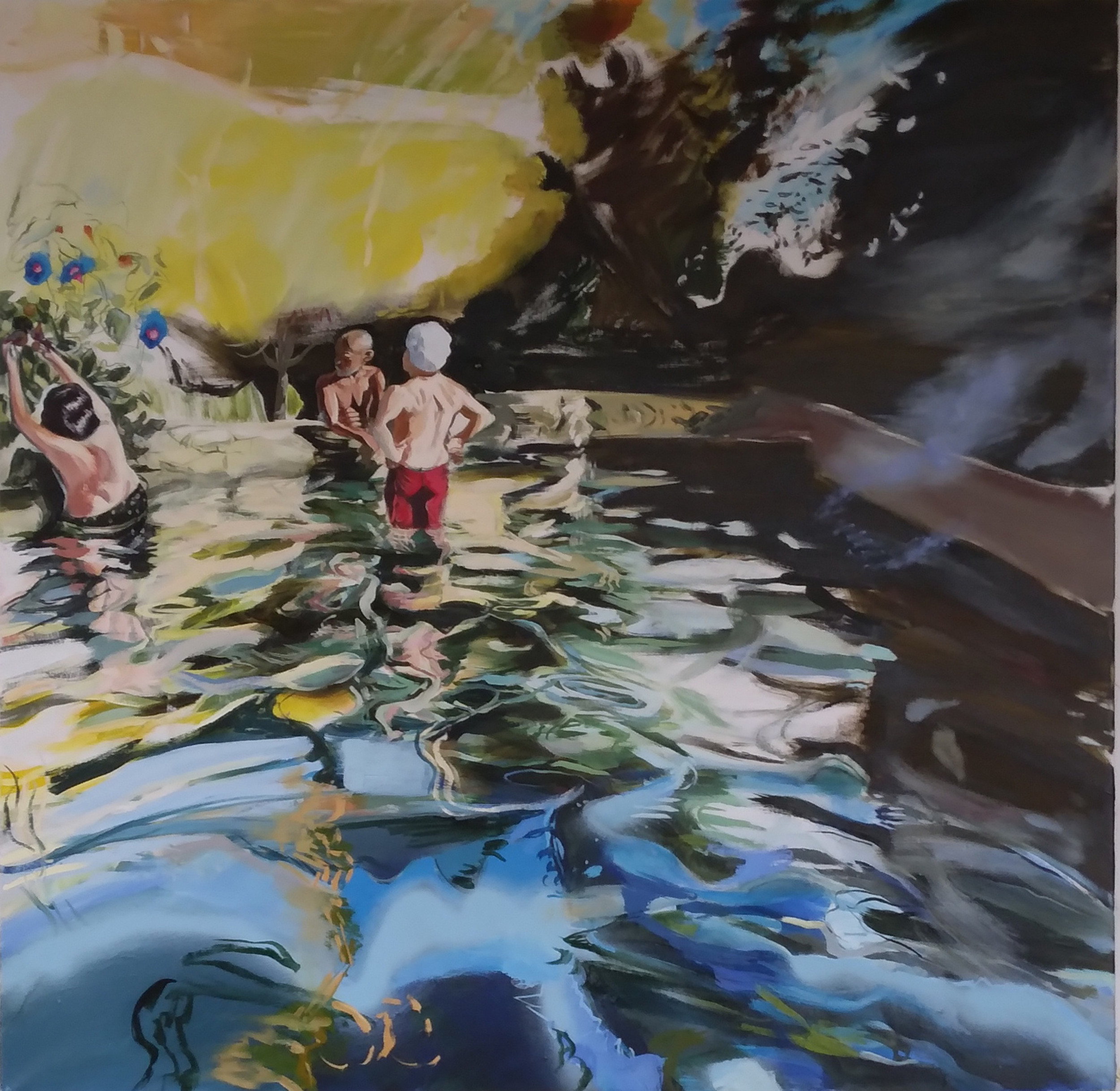 hot etruscan springs in San Casciano dei Bagni in Toscany, Italy, oil ...