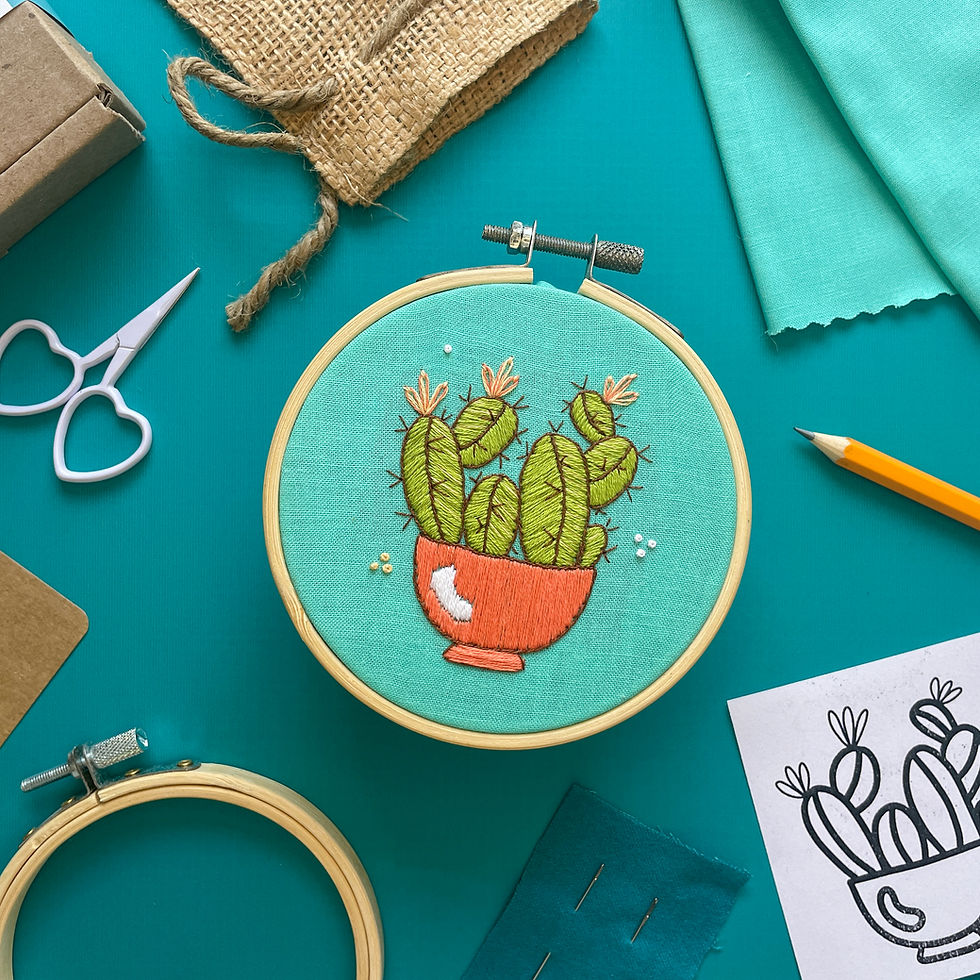 Potted Cactus Hand Embroidery Kit (April 2023 Box) | hopebroidery
