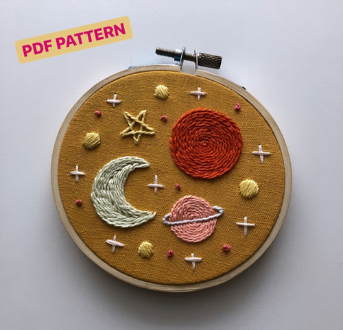 Space Embroidery Pattern | hopebroidery