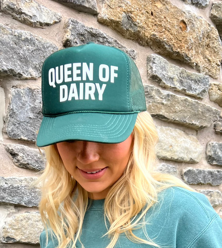 SLM - Queen of Dairy - 5 Panel High Crown Mesh Back Trucker Hat (OSFA ...
