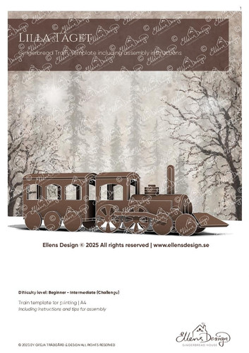 (A4- English) LILLA TÅGET - Gingerbread Train template | Ellens Design ...