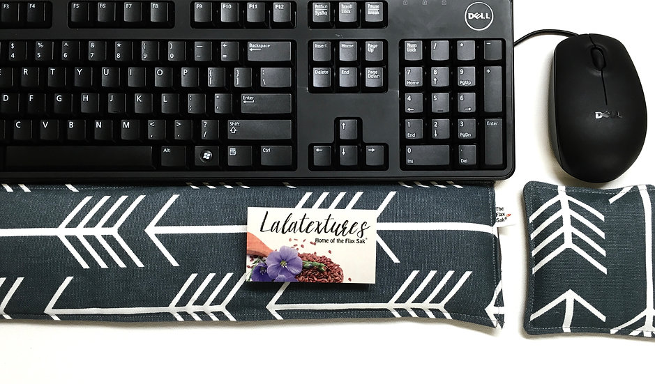 Keyboard & Mouse Pad - Charcoal and White Arrow | theflaxsak