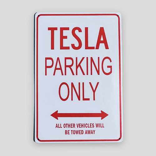 Tesla Parking Only Sign Red | Mytesla Biz