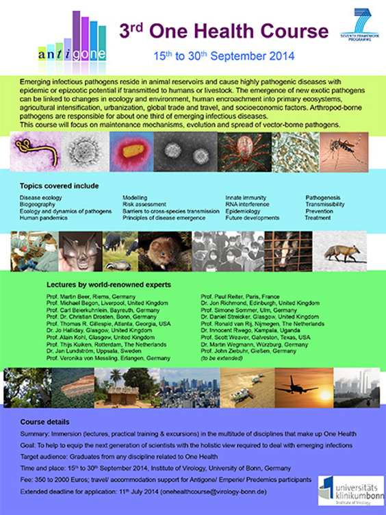 3rd ANTIGONE One Health Course (15-30 September 2014, Bonn, Germany):