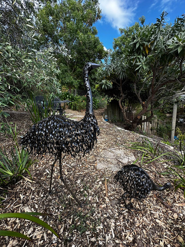 92cm black rusty emu adult and chick | the-magic-fairy-tree