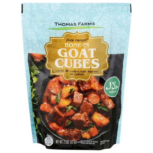 Thomas Farms Free Range Bone-in Goat Cubes (Halal) - 2lbs | Amarh Market