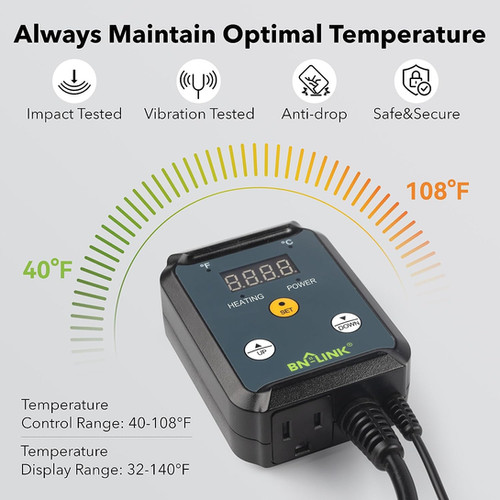 Digital Thermostat Controller for Reptile Heat Mats and Heat Tape ...
