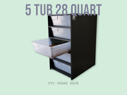 5 Tub 28QT XPVC Snake Rack - Fully Assembled | Recoil Reptiles