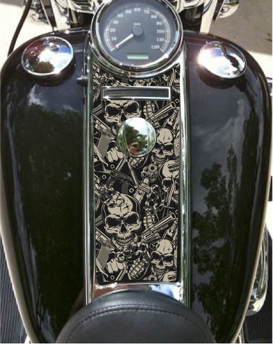 Skull Weapons Road King Console Dash Panel insert. Fits 08 to 23 ...